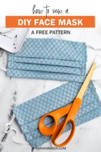 Pleated Face Mask Pattern with Ties or Elastic - Free Printable