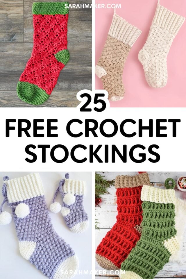 25 Free Crochet Christmas Stocking Patterns - Sarah Maker