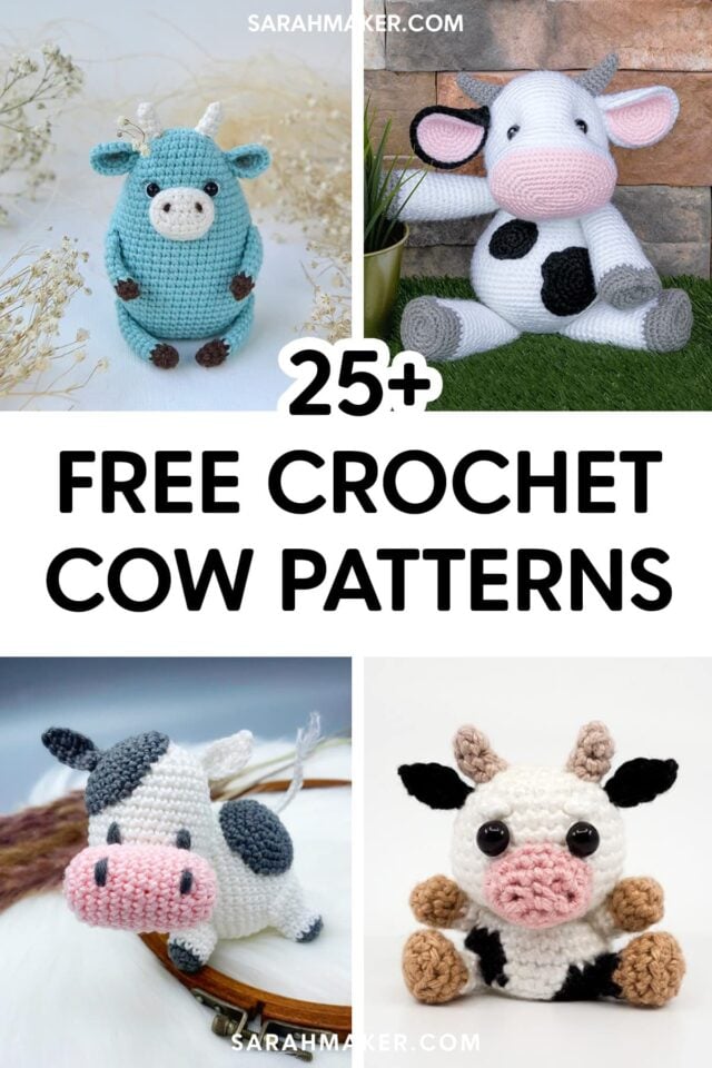 25 Adorable & Free Crochet Cow Patterns - Sarah Maker