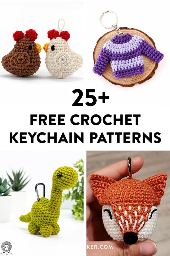 25 Free & Easy Crochet Keychain Patterns - Sarah Maker