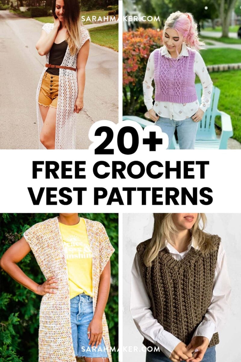 20 Free Crochet Vest Patterns for All Seasons - Sarah Maker