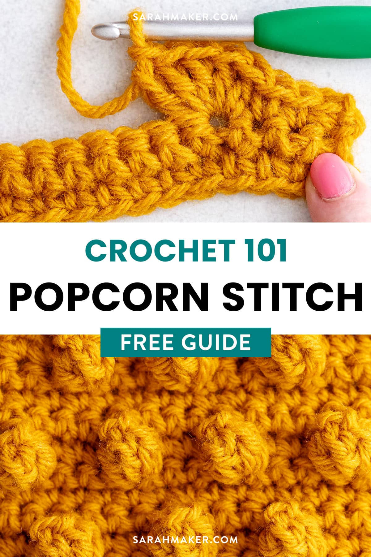 How to Crochet Popcorn Stitch - Step-by-step Tutorial - Sarah Maker