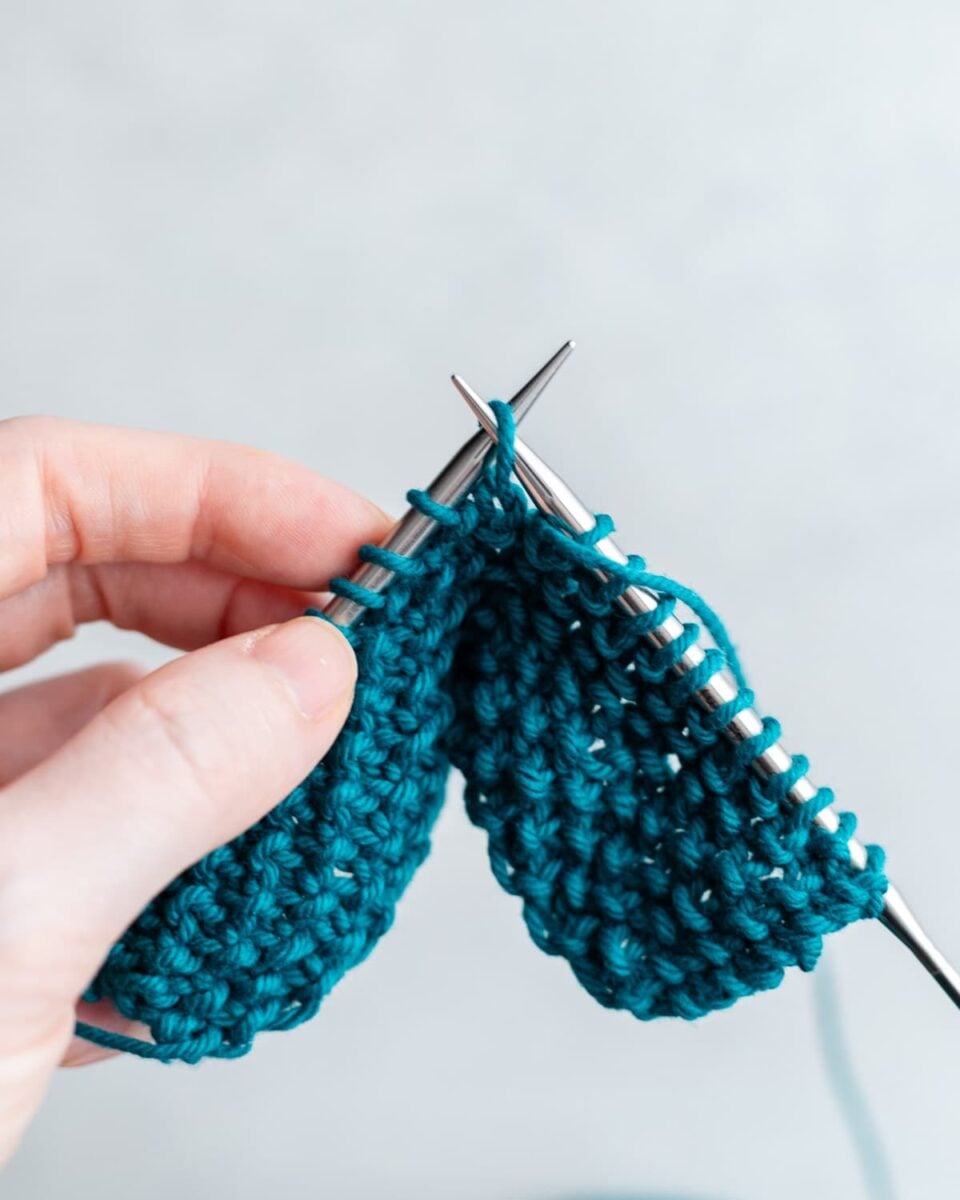 How to Knit the Knit Stitch (k) for Beginners - Sarah Maker