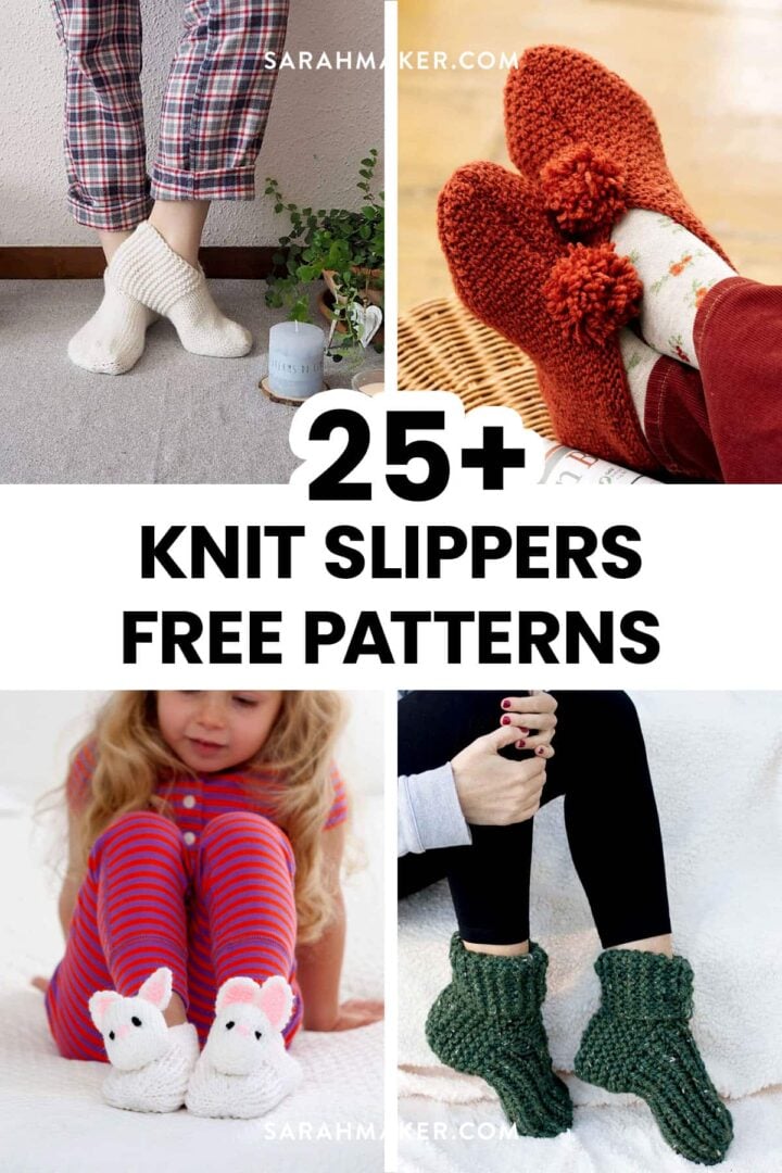 Keep Your Feet Cozy with these Free Knit Slippers Patterns - Sarah Maker