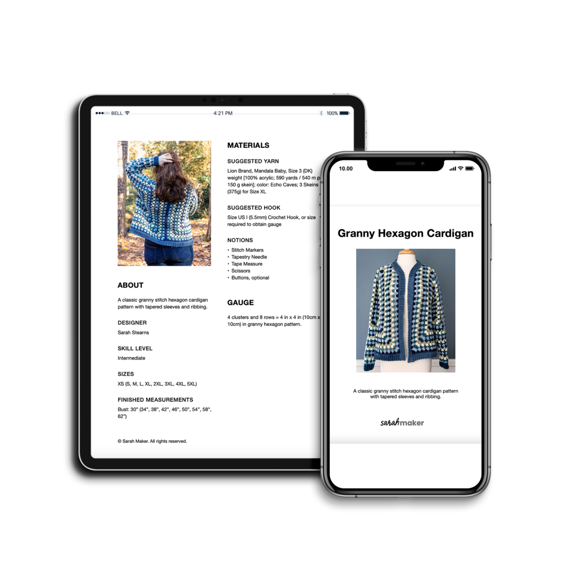 Free Granny Hexagon Cardigan Crochet Pattern - Sarah Maker