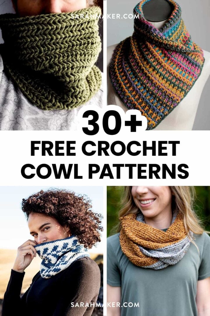 30+ Free Crochet Cowl Patterns To Keep You Warm - Sarah Maker