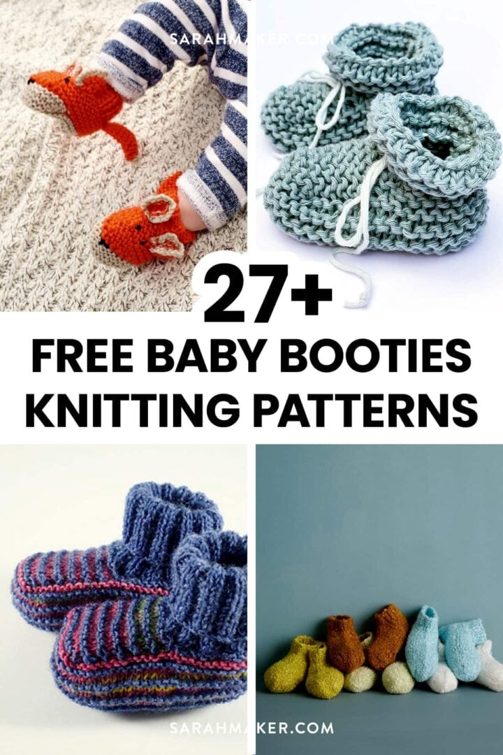 27+ of the Cutest Free Knit Baby Booties Patterns - Sarah Maker