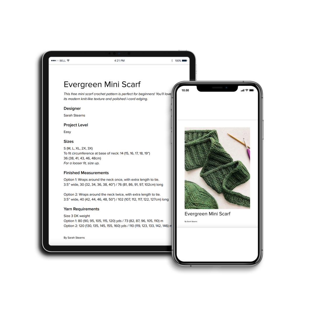 Evergreen Mini Scarf - Free Crochet Pattern - Sarah Maker