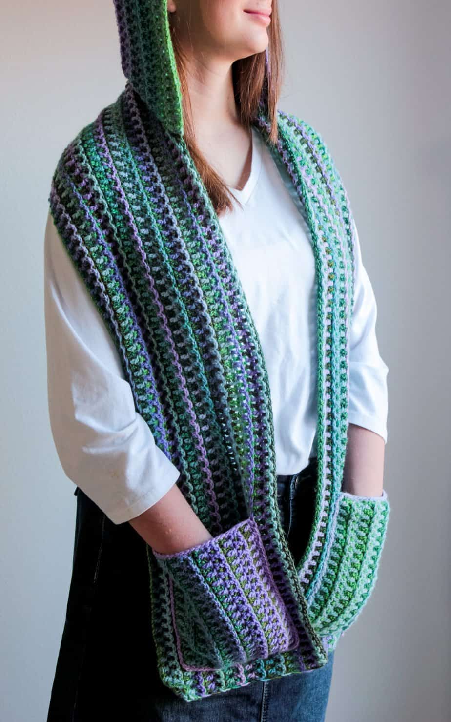 24 Free Crochet Pocket Shawls and Scarves - Sarah Maker
