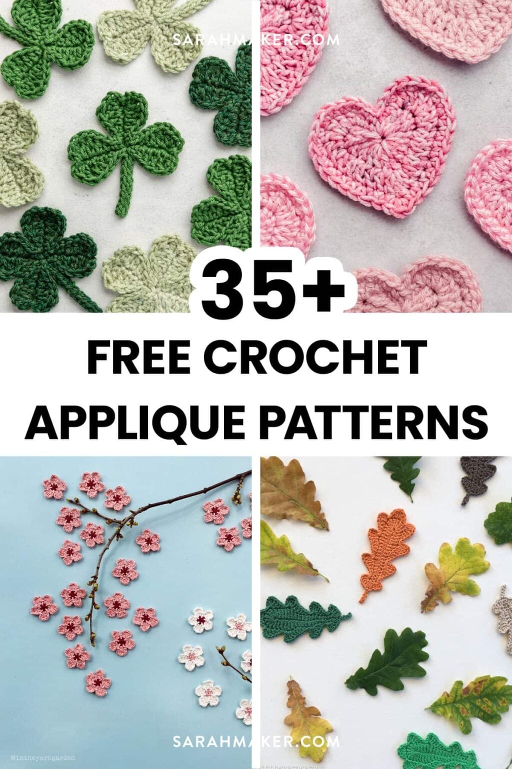 35+ Free Crochet Applique Patterns for Beginners - Sarah Maker