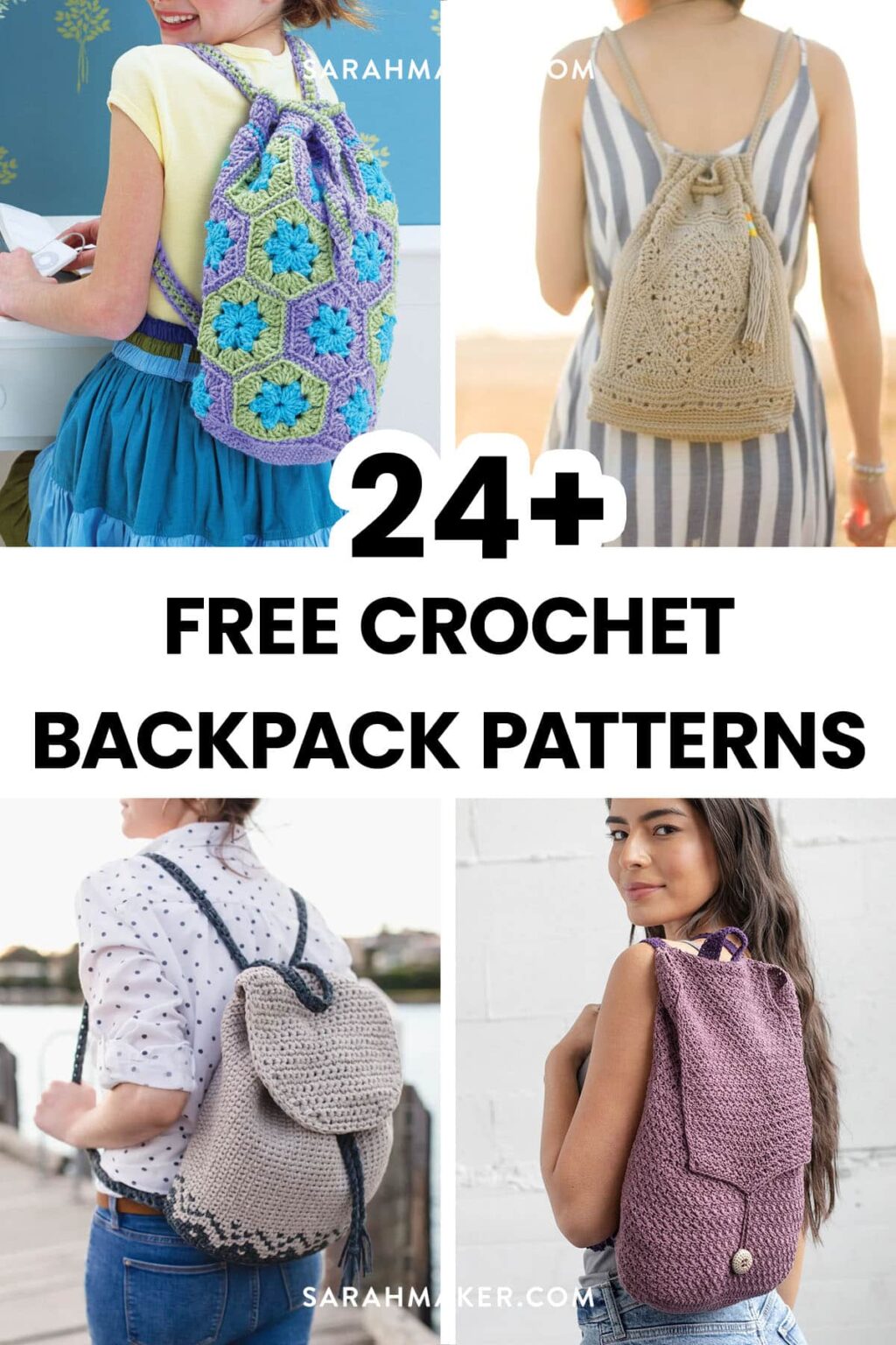 24 Free Crochet Backpack Patterns for Beginners - Sarah Maker